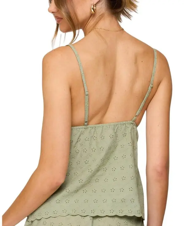 EDIKTED Talula Eyelet Babydoll Top - Olive