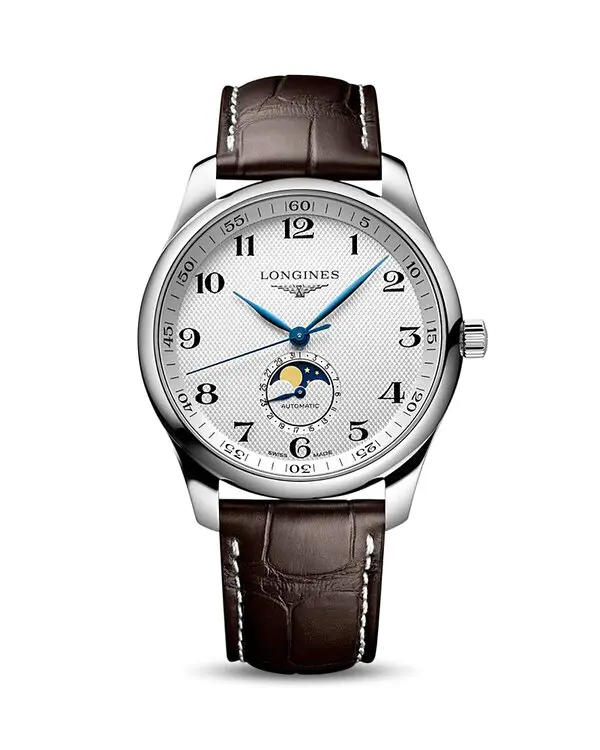 LONGINES Master 42mm Watch - White/brown