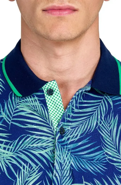 CON.STRUCT Slim Fit Floral Cotton Stretch Pique Polo