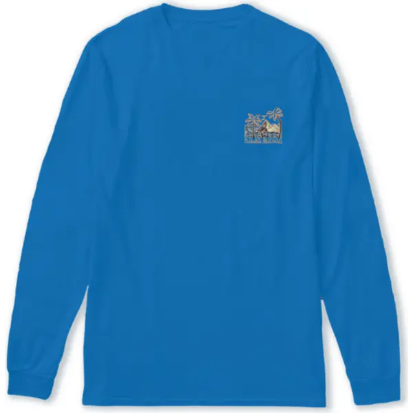 BAJA LLAMA Wavy Dayzlong Sleeve Primo Graphic Tee - Blue