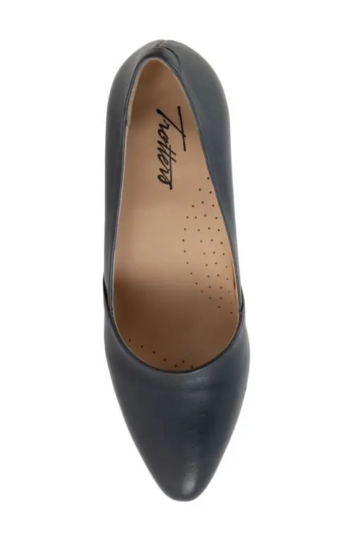 Trotters Kylie Kitten Heel Pump - Navy