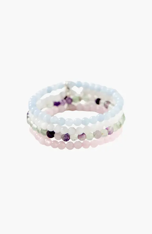 TINY RITUALS Aquarius Beaded Bracelet Set - Blue /pink /white /green