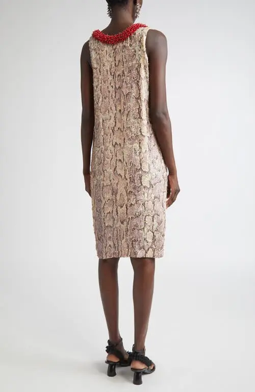 Dries Van Noten Debis Snakeskin Print Sequin Dress In Lilac - 50% Off |  Editorialist