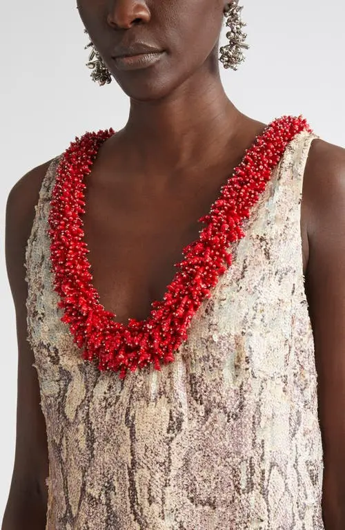 dries van noten sequin dress Snakeskin Effect Sequin Gown (Women)