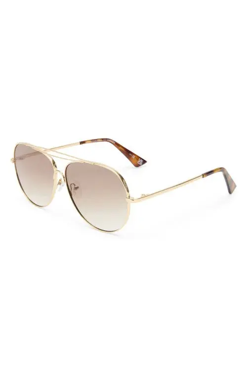 Le Specs Abracadabra Aviator Sunglasses - Bright Gold/ Brown Grad