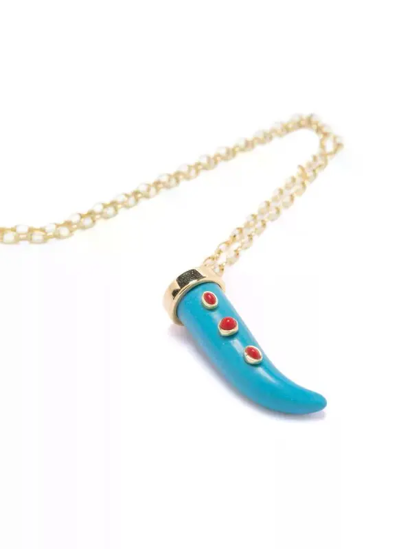 ESHVI Turquoise Fang Necklace - Gold