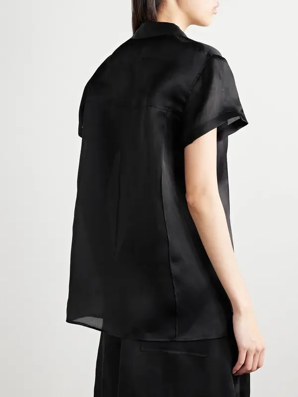 Khaite Keefe Silk-organza Shirt - Black