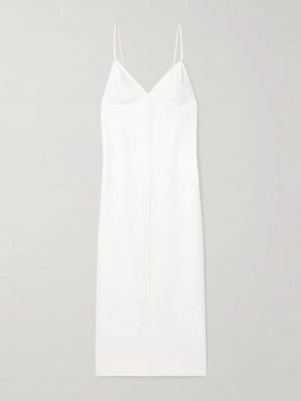 Khaite Tulula Silk-poplin Maxi Dress - White