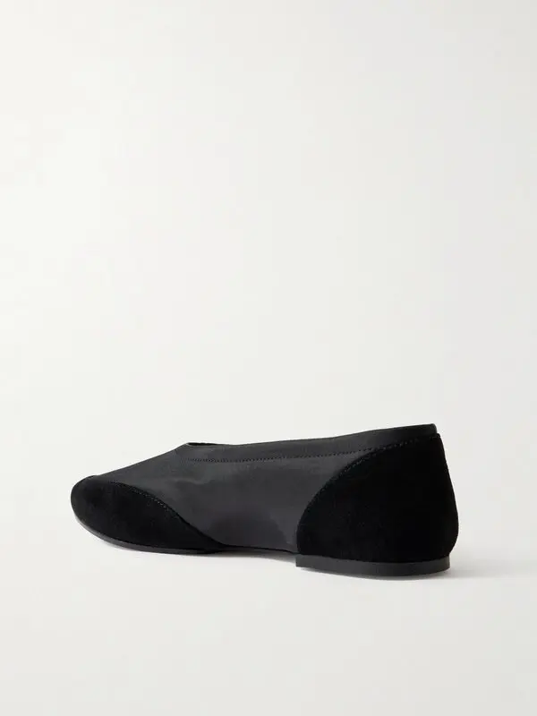 Staud Alba Sport Suede-trimmed Ballet Flats