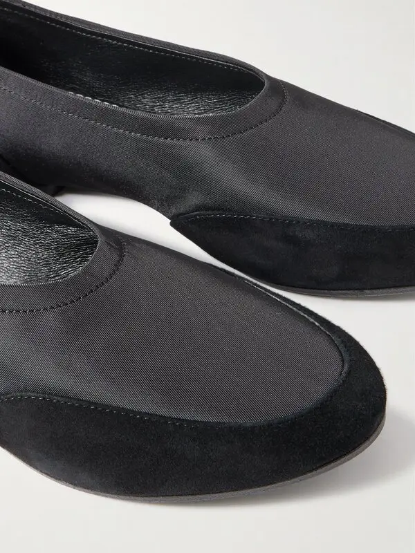 Staud Alba Sport Suede-trimmed Ballet Flats