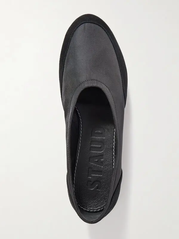Staud Alba Sport Suede-trimmed Ballet Flats