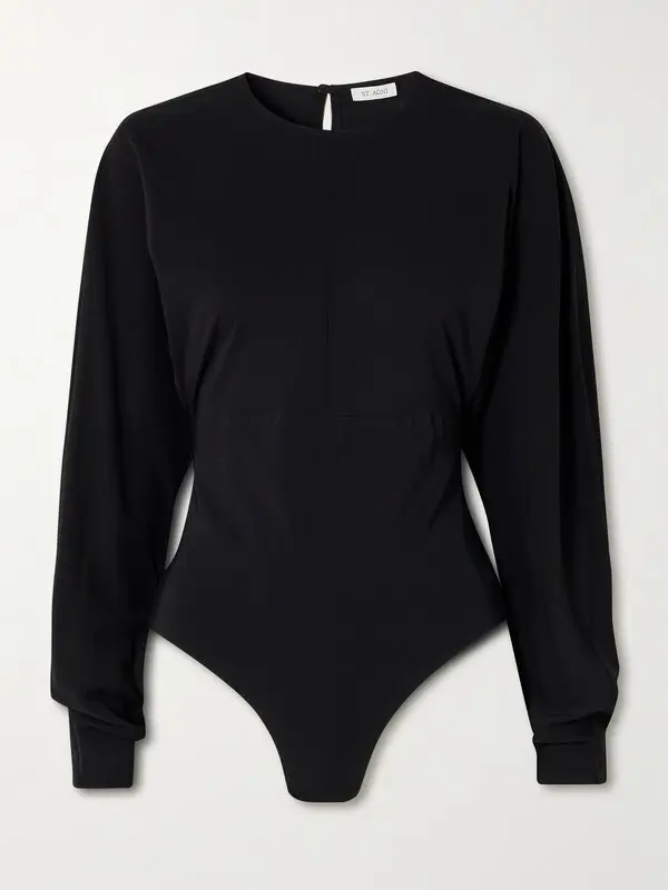 ST. AGNI Gathered Stretch-crepe Bodysuit