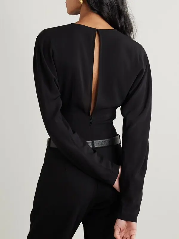 ST. AGNI Gathered Stretch-crepe Bodysuit