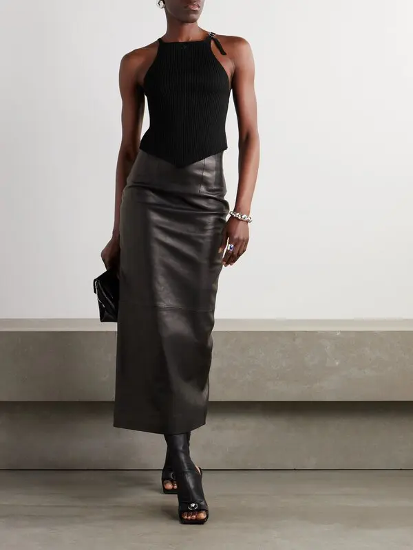 COURREGES Embellished Ribbed-knit Tank