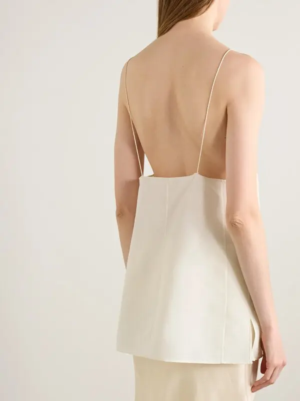Khaite Talsie Silk And Cotton-blend Organza Tank