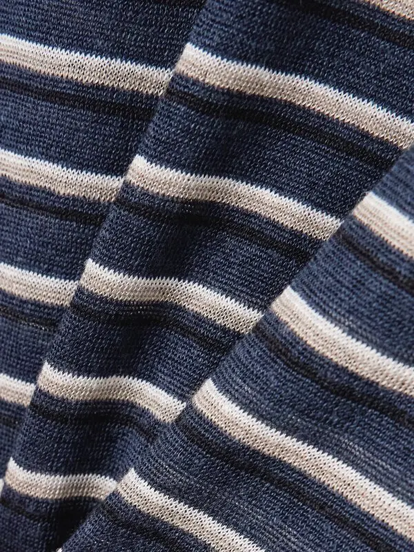 Theory Striped Linen-blend T-shirt