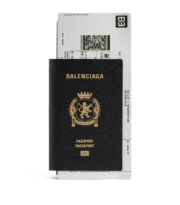Balenciaga Calfskin Passport Long Wallet - Black