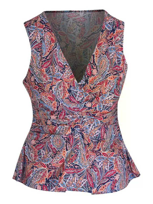 Veronica Beard Paisley-print Peplum Top