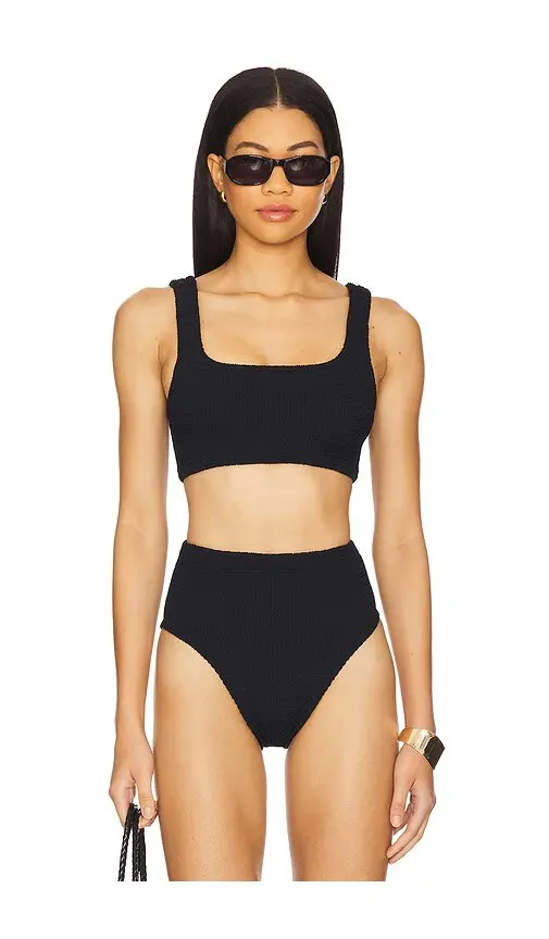 Hunza G Xandra Bikini Top - Crinkle Black