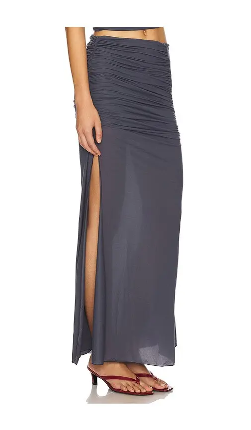 INDAH Gathered Band Maxi Skirt