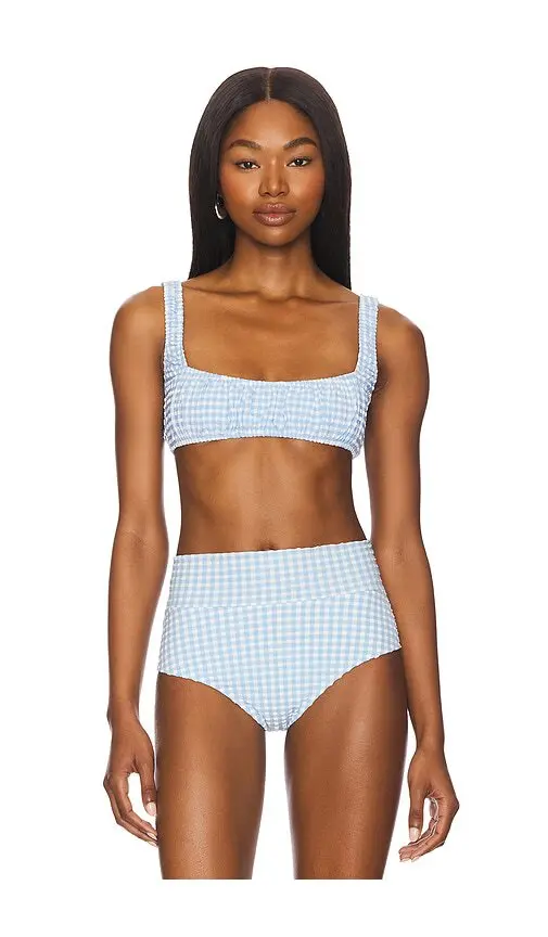 MONTCE Zoe Bikini Top - Peri Micro Gingham