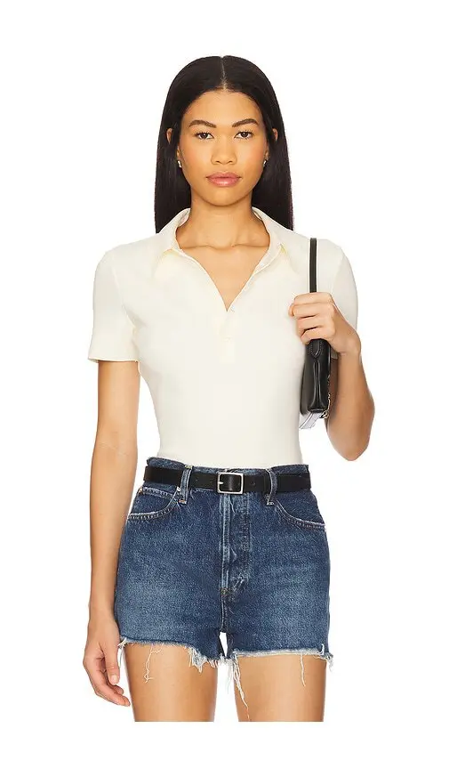 Commando Neoprene Polo Bodysuit - Ivory