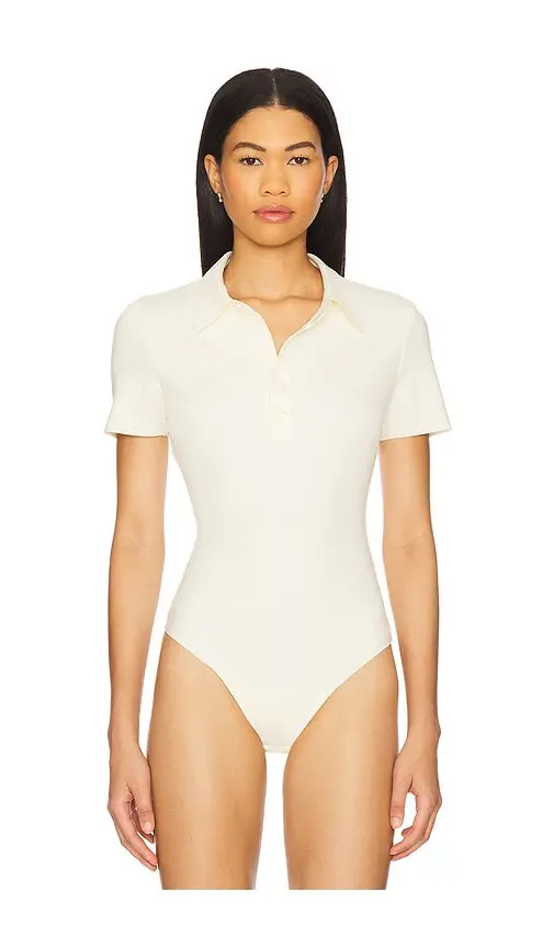 Commando Neoprene Polo Bodysuit - Ivory