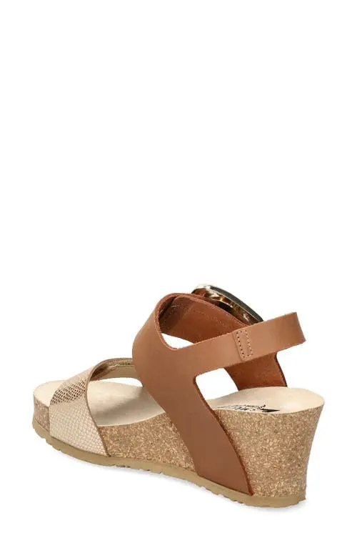 Mephisto Leandre Wedge Sandal - Light Sand Havana