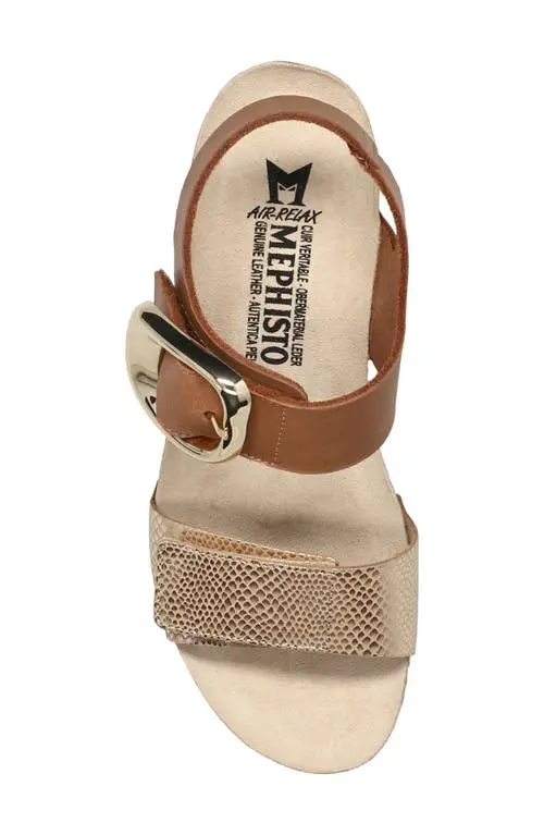 Mephisto Leandre Wedge Sandal - Light Sand Havana