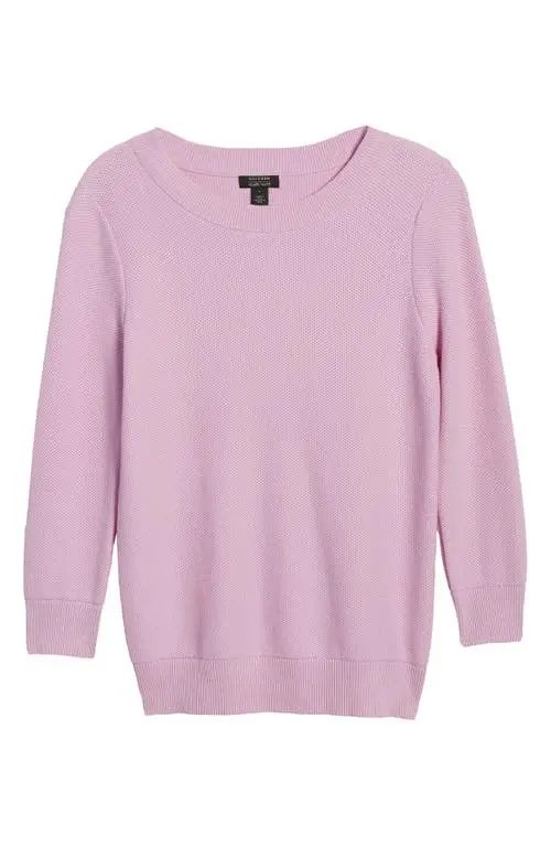 Halogen X Atlantic-pacific Three Quarter Sleeve Sweater - Pink Bouquet