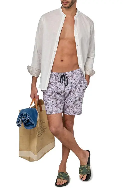 BROOKLYN BRIGADE Slim Fit Floral Swim Trunks