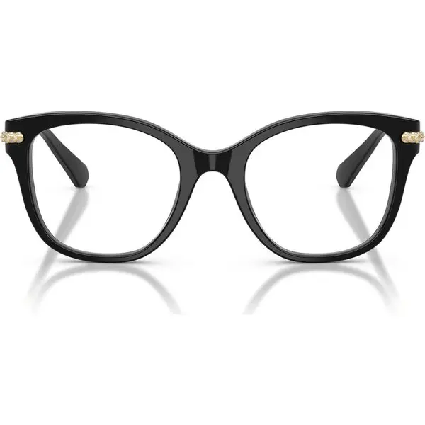 SWAROVSKI 49mm Crystal-embellished Eyeglasses - Black/demo Lens