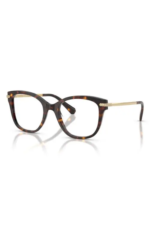 SWAROVSKI 49mm Crystal-embellished Eyeglasses - Havana/ Demo Lens