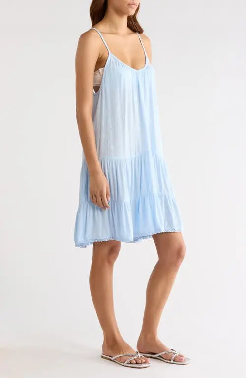 Nordstrom Tiered Crinkle Cover-up Dress - Blue Floaty