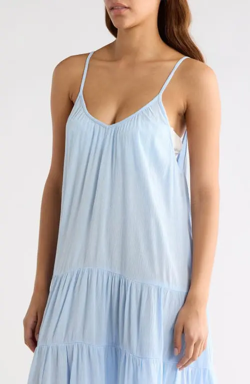 Nordstrom Tiered Crinkle Cover-up Dress - Blue Floaty