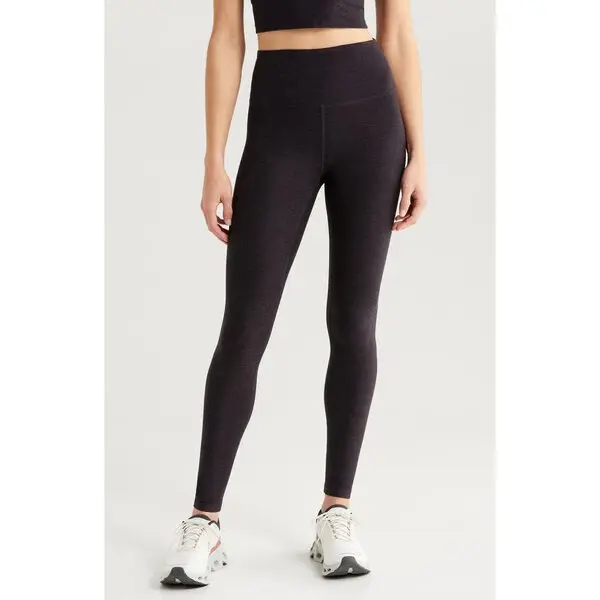 Zella Renew Mélange High Waist Leggings - Black Melange