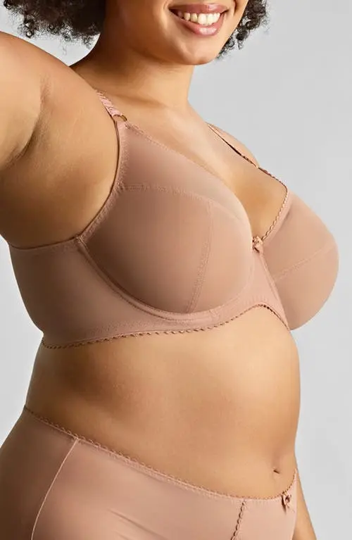 Panache Liberty Underwire Sheer Mesh Bra - Mocha