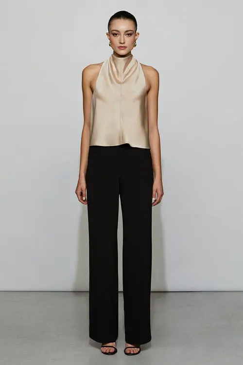 ET OCHS Sleeveless Cowl Drape Satin Top