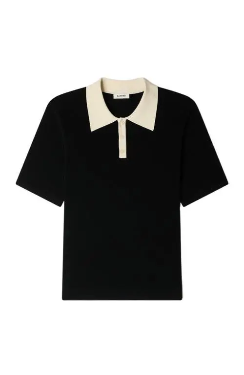 Sandro Two-tone Polo Shirt - Black