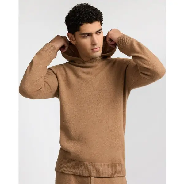 Onia 100% Cashmere Hooded Pullover - Camel