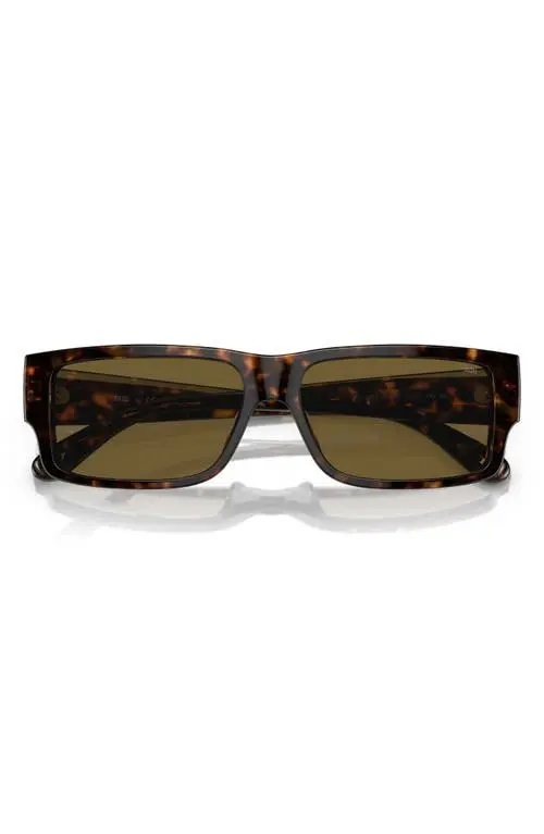 DIESEL® Rectangular Sunglasses - Shiny Dark Havana/ Solid Brown