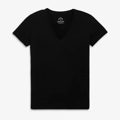 PRIMARY Classic Slub V-neck Tee - Black