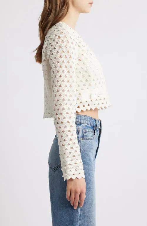 LoveShackFancy Alaya Cutout Crop Cardigan