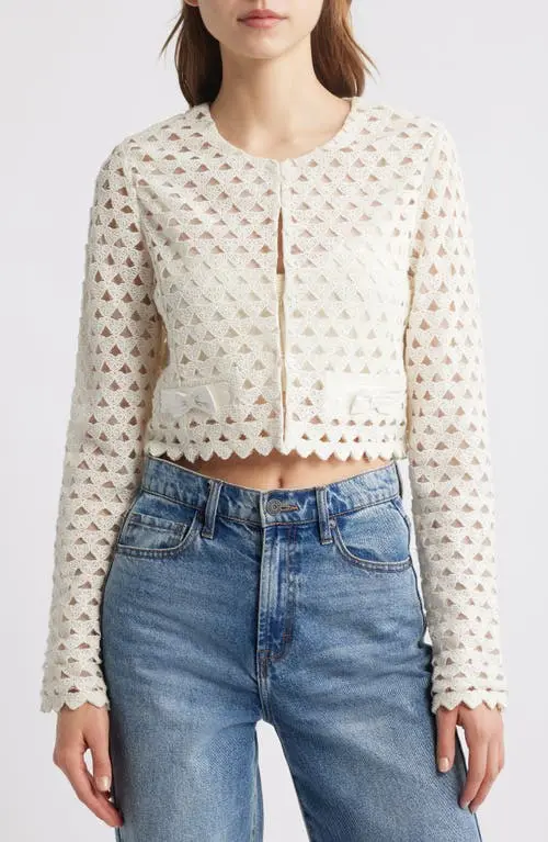 LoveShackFancy Alaya Cutout Crop Cardigan