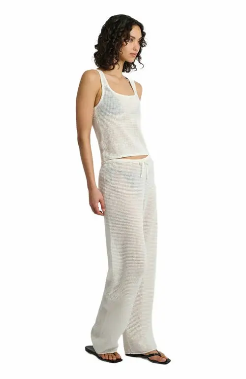 Onia Linen Knit Square Neck Tank - White