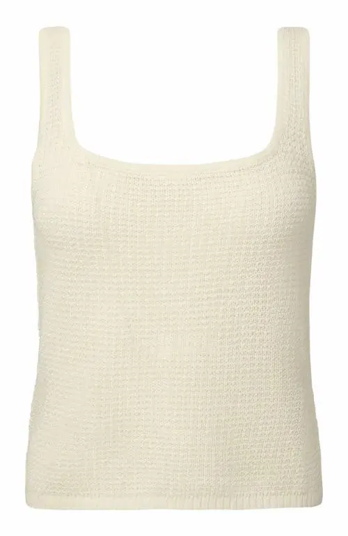 Onia Linen Knit Square Neck Tank - White