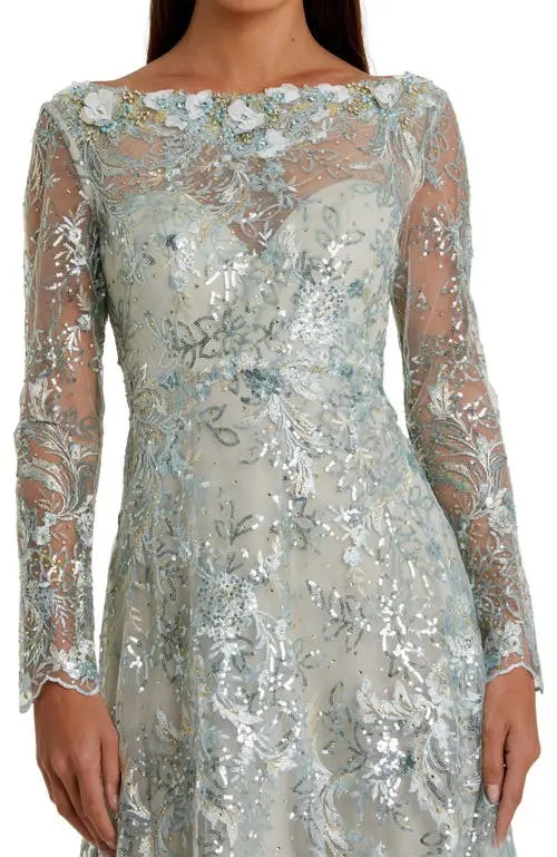 mac duggal all over sequin floral embroidered maxi dress Mac Duggal Women's Floral Embroidered Strapless Ruffle Midi Dress - Pink - Size 4 main image 0