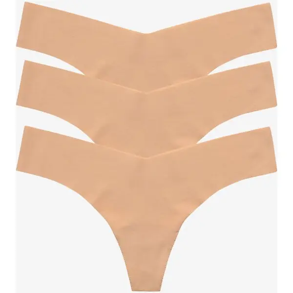 Commando Classic Solid Thong 3-pack - Beige