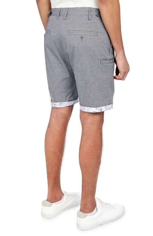 BROOKLYN BRIGADE Downing Texture Print Slim Fit Shorts - Black