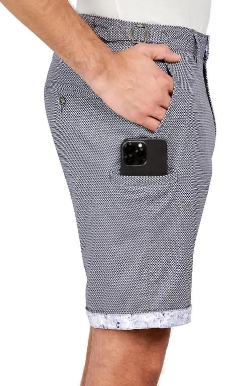 BROOKLYN BRIGADE Downing Texture Print Slim Fit Shorts - Black